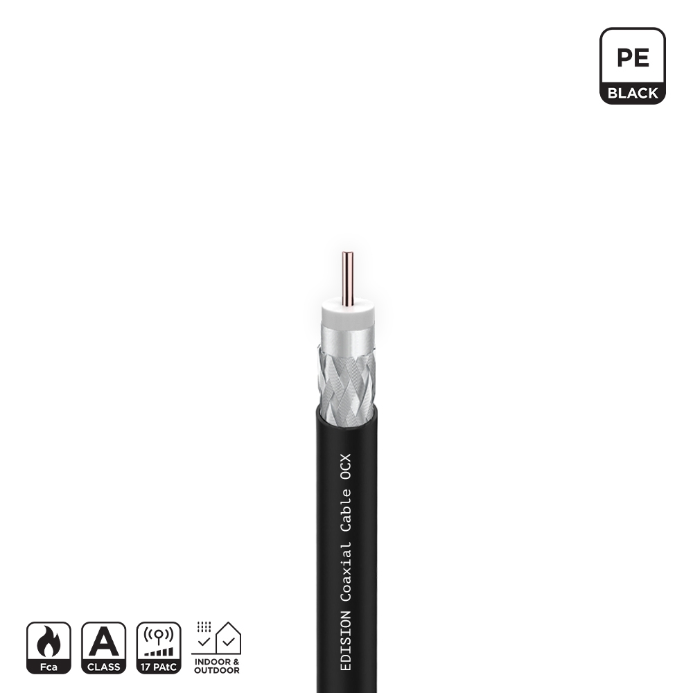 CABLES / COAXIAL / COAXIAL Cable OCX-100 CU AL Fca PE Black 100m